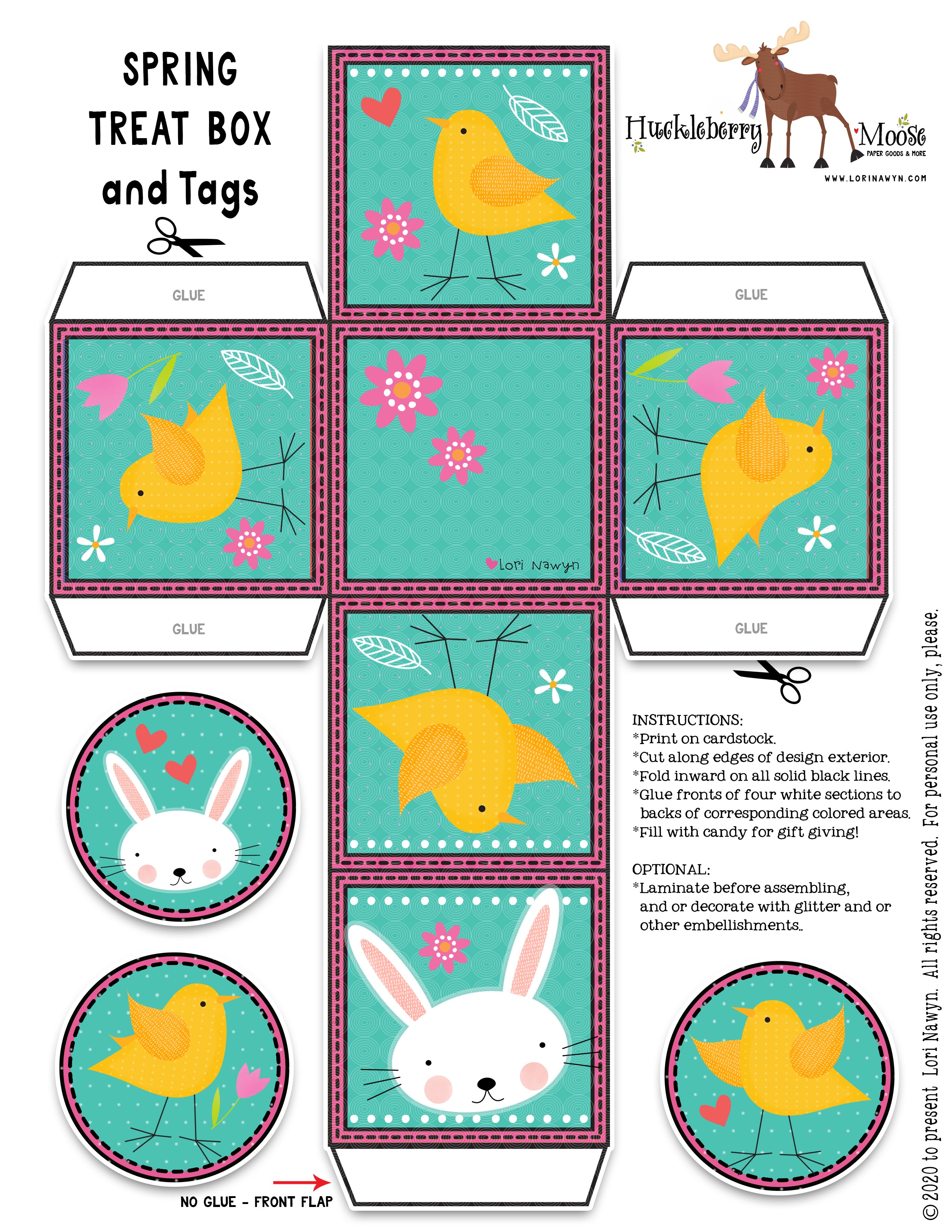 Spring Bunny and Chick Box – Huckleberry Moose